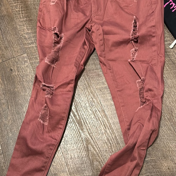 Jeans | Rose Colored Ripped Jeans | Poshmark